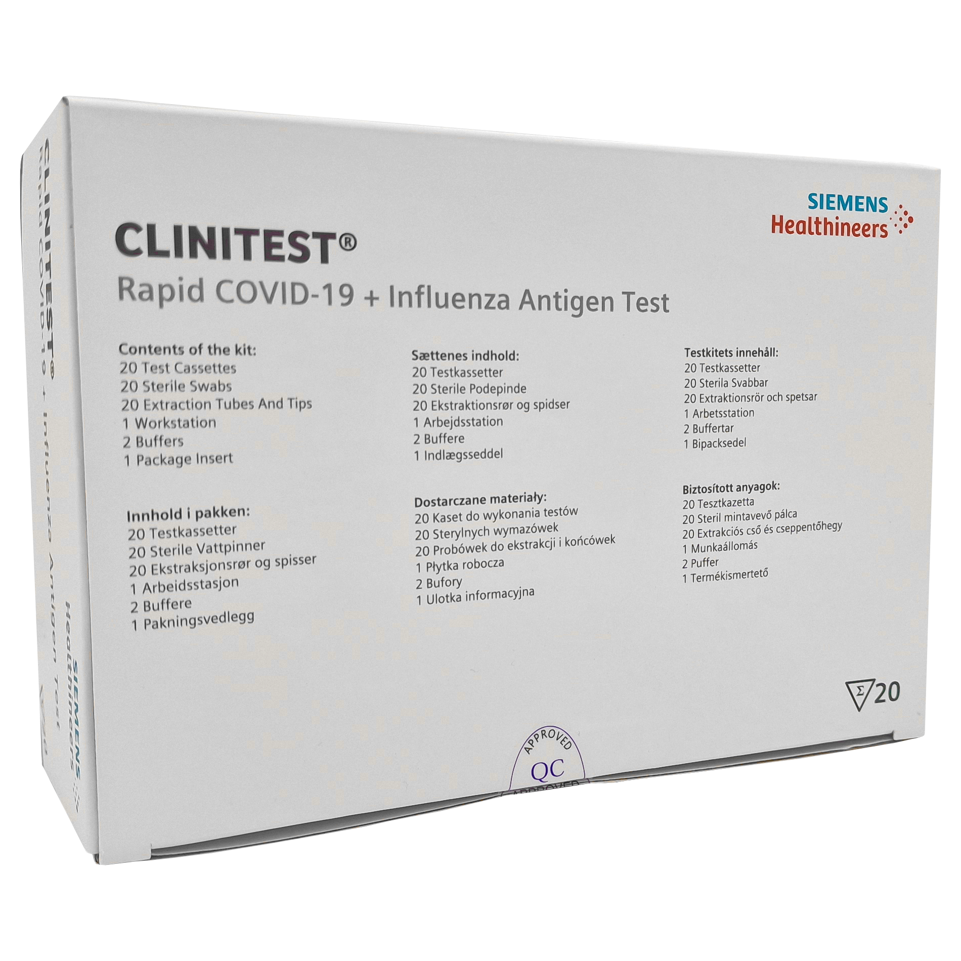 Siemens CLINITEST® Rapid COVID-19 + Influenza Antigen Test - 20 Stück